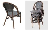 China Outdoor Furniture Cafe Bamboo Garden Furniture Teslin Aluminum Dining Sets Chair and Table for sale