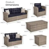 China Mail Packing Y Modern Rattan Wicker Sofa Set for Sectional Outdoor Living for sale
