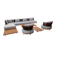 China Modern Design Style Patio Rattan Lounge Sofa Set for Backyard Garden Outdoor Furniture for sale