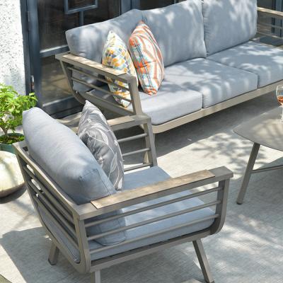 China Modern Designs Outdoor Furniture Garden Sofa Sets with Metal Construction and Rattan for sale