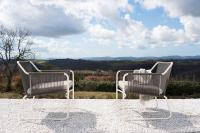 China Terrace Furniture Outdoor Sofa with Modern European Metal and Rope Weave Design for sale