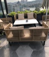 China Modern Garden Furniture Aluminum Outdoor Patio Rope Sofa for Entertaining for sale