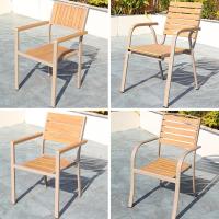 China Modern Plastic Wood Garden Tables and Chairs Outdoor Furniture Set for Hotel Patio Dinning for sale
