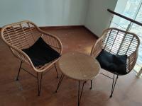 China Modern Design Style Outdoor Furniture Metal PE Rattan Dining Chair with Cushion for sale
