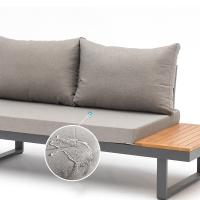 China Rattan Royal Furniture Outdoor Wicker Patio Garden Sofa Set with Brushed Aluminum for sale