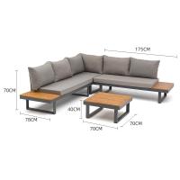 China Rattan Royal Furniture Outdoor Wicker Patio Garden Sofa Set with Brushed Aluminum for sale