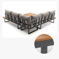 China Rattan Royal Furniture Outdoor Wicker Patio Garden Sofa Set with Brushed Aluminum for sale