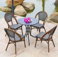 China Cafe Bamboo Garden Furniture Teslin Aluminum Dining Sets Chair and Table for Outdoor for sale