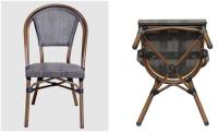 China Cafe Bamboo Garden Furniture Teslin Aluminum Dining Sets Chair and Table for Outdoor for sale