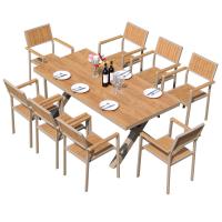 China Outdoor Furniture For Garden Set Plastic Wood Dining Table And Chairs Waterproof for sale