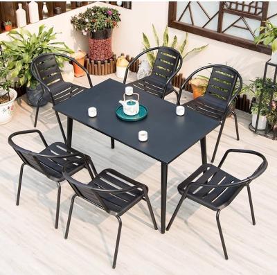China Metal Frame PVC Plastic Chairs and Table Sets for Outdoor Garden Restaurant Patio Cafe for sale