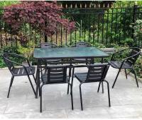 China Metal Frame PVC Plastic Chairs and Table Sets for Outdoor Garden Restaurant Patio Cafe for sale