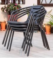 China Metal Frame PVC Plastic Chairs and Table Sets for Outdoor Garden Restaurant Patio Cafe for sale