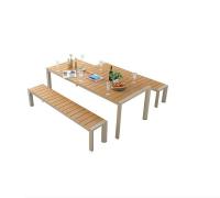 China Aluminum Alloy and Plastic Wood Tables for Outdoor Parties in Villa Yard for sale
