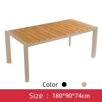 China Aluminum Alloy and Plastic Wood Tables for Outdoor Parties in Villa Yard for sale