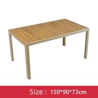 China Aluminum Alloy and Plastic Wood Tables for Outdoor Parties in Villa Yard for sale