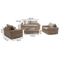 China Traditional Modern Luxury Rattan Wicker Sofa Set for Hotel Villas Garden Outdoor Furniture for sale