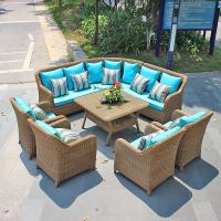 China Outdoor Garden Furniture Sofa Set Aluminum Frame and Rattan Woven for Patio Relaxation for sale