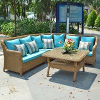 China Outdoor Garden Furniture Sofa Set Aluminum Frame and Rattan Woven for Patio Relaxation for sale