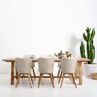 China Transform Your Outdoor Space with Teak Outdoor Set Dining Table and Rattan Cushion for sale