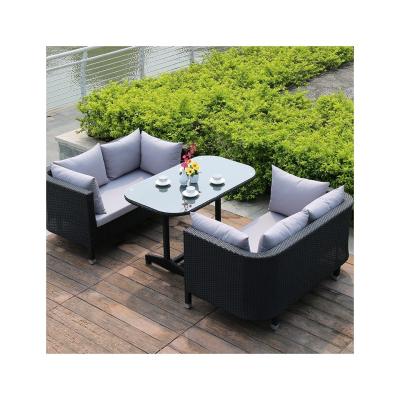 China Style Outdoor Rattan Furniture Waterproof Garden Wicker Sofa Sets for Restaurant for sale