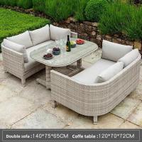 China Style Outdoor Rattan Furniture Waterproof Garden Wicker Sofa Sets for Restaurant for sale