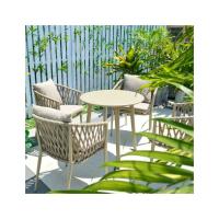 China Stackable Aluminium Rope Dining Outdoor Chairs for Hotel Garden Restaurant Modern Design for sale