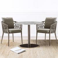 China All Weather Aluminum Rope Wicker Weave Outdoor Furniture Patio Restaurant Cafe Garden Chairs for Dining for sale