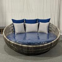China Customized Color Pool Garden Lounge Round Coffee Bed Outdoor Furniture Rattan Metal Best for sale