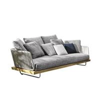 China Modern Patio Sectional Outdoor Furniture with Cushioned Rattan Sofa Bed in Bali Style for sale