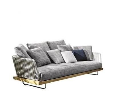China Modern Patio Sectional Outdoor Furniture with Cushioned Rattan Sofa Bed in Bali Style for sale