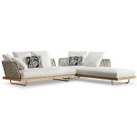 China Modern Patio Sectional Outdoor Furniture with Cushioned Rattan Sofa Bed in Bali Style for sale