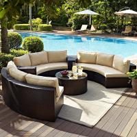 China Customized Sizes Rattan Round Day Bed PE Sun Wicker Furniture Outdoor Lying Tent Daybed for sale