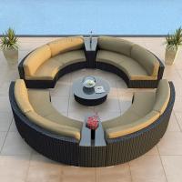 China Customized Sizes Rattan Round Day Bed PE Sun Wicker Furniture Outdoor Lying Tent Daybed for sale