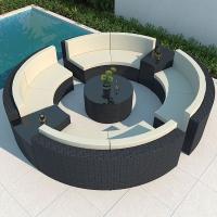 China Customized Sizes Rattan Round Day Bed PE Sun Wicker Furniture Outdoor Lying Tent Daybed for sale