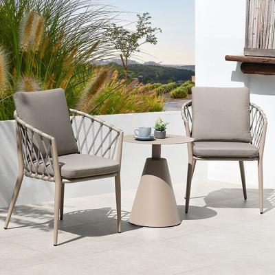 China Leisure Outdoor Specific Garden Set Metal Legs PE Rattan Dining Chair for Patio Cafe for sale