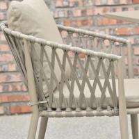 China Leisure Outdoor Specific Garden Set Metal Legs PE Rattan Dining Chair for Patio Cafe for sale