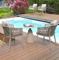 China Leisure Outdoor Specific Garden Set Metal Legs PE Rattan Dining Chair for Patio Cafe for sale