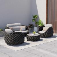 China Modern Style Customizable Outdoor Aluminum Furniture Set with Coffee Table and Chairs for sale