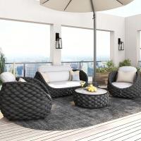 China Modern Style Customizable Outdoor Aluminum Furniture Set with Coffee Table and Chairs for sale