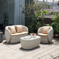 China Customized Sizes Garden Conversation Set with Manual Weaving Wicker and PE Rattan Couch for sale