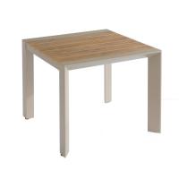 China Plastic Wood Look Aluminum Frame Dining Set for Commercial Patio in Outdoor Furniture for sale