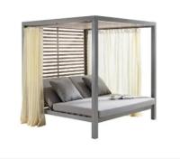 China Modern Outdoor Beach Swimming Pool Lounge Chair Sunbed with Hotel Daybed Canopy for sale