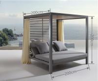 China Modern Outdoor Beach Swimming Pool Lounge Chair Sunbed with Hotel Daybed Canopy for sale