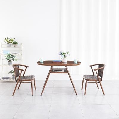 China Y Mail Packing Nordic Garden Cane Rattan Round Coffee Chair and Table Set for Outdoor for sale