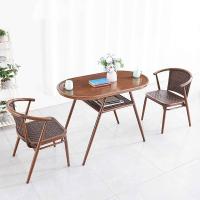 China Y Mail Packing Nordic Garden Cane Rattan Round Coffee Chair and Table Set for Outdoor for sale