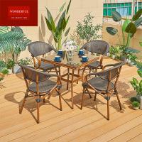 China Newest Design Outdoor Garden Dining Table Set with Water Proof Cast Aluminum Furniture for sale