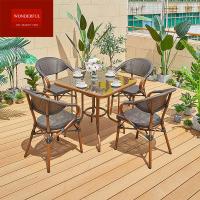 China Newest Design Outdoor Garden Dining Table Set with Water Proof Cast Aluminum Furniture for sale