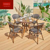 China Newest Design Outdoor Garden Dining Table Set with Water Proof Cast Aluminum Furniture for sale