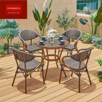 China Newest Design Outdoor Garden Dining Table Set with Water Proof Cast Aluminum Furniture for sale